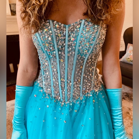 Jovani | Dresses | Jovani Sweetheart Illusion Rhinestone Corset ...